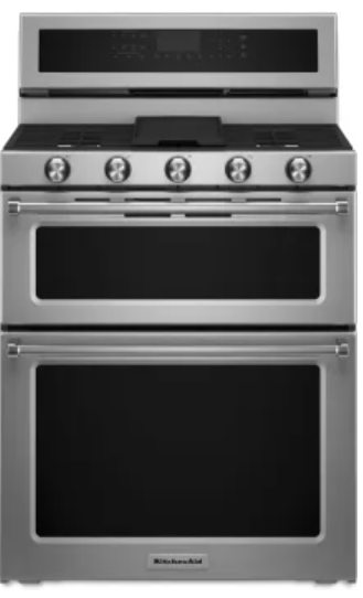 KitchenAid KFGD500ESS 30 Inch Freestanding Double Oven Convection Gas ...