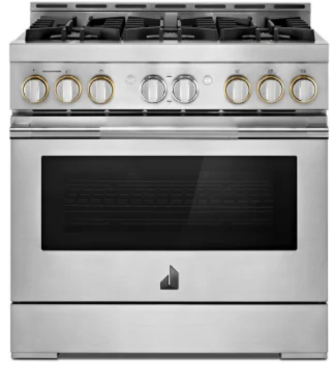 JennAir Rise JGRP436HL 36 Inch Freestanding Pro-Style Gas Smart Range ...